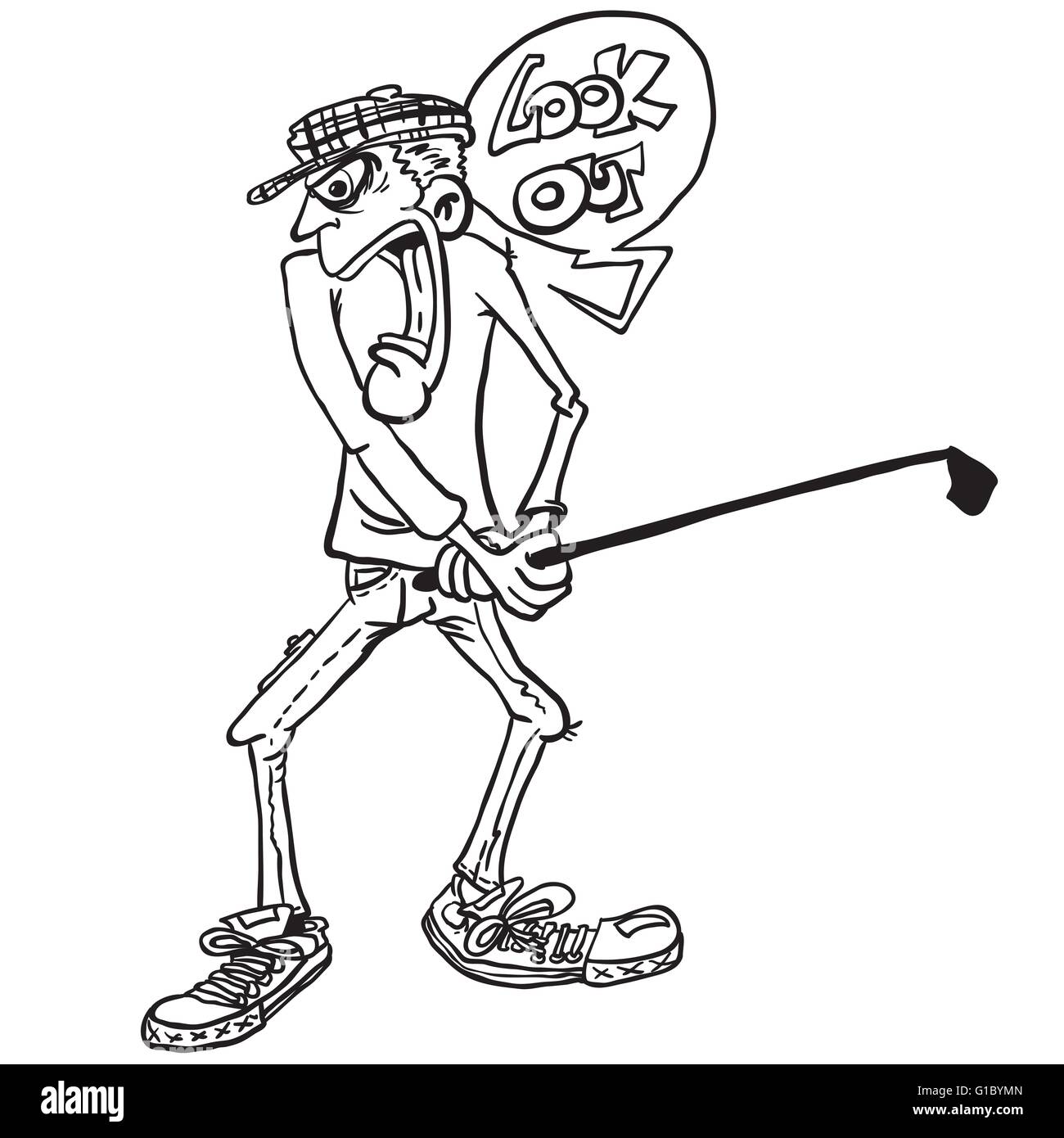 White male playing golf Stock Vector Images - Alamy