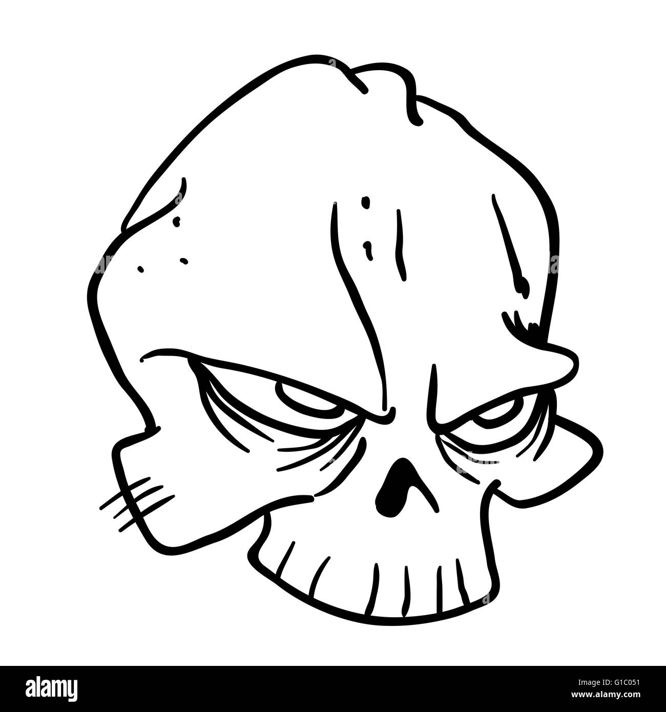 simple black and white skull cartoon Stock Vector Image & Art - Alamy