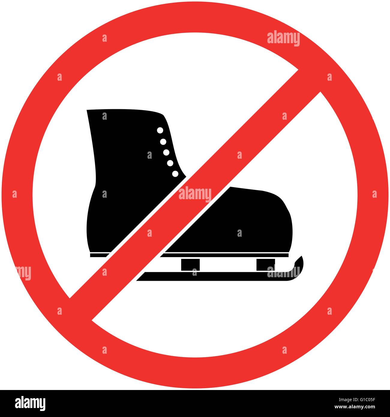 No ice skate, ice-skate prohibited symbol. Vector Stock Vector Image ...