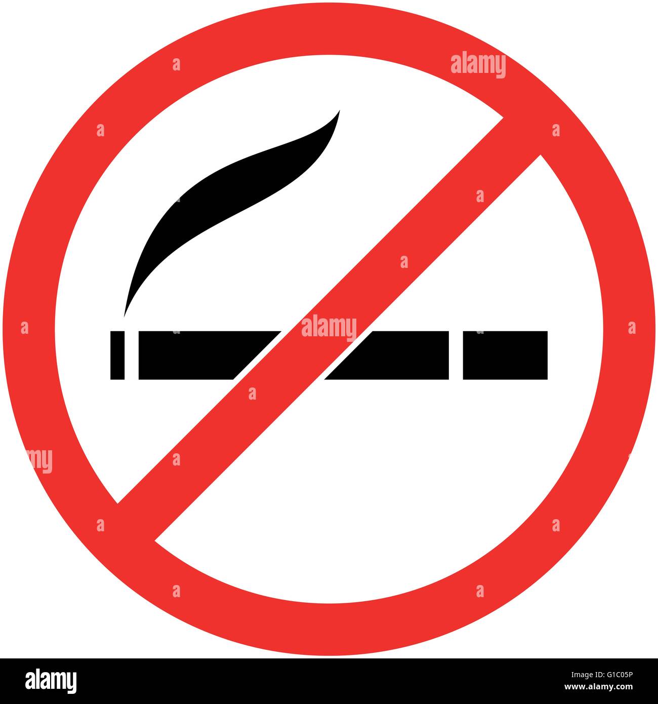 No smoking, cigarette prohibited symbol. Vector Stock Vector Image ...
