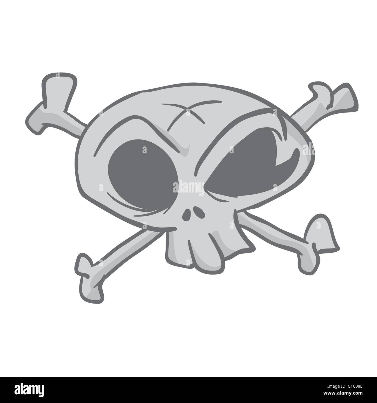 grey skull and crossbones cartoon doodle Stock Vector Image & Art - Alamy