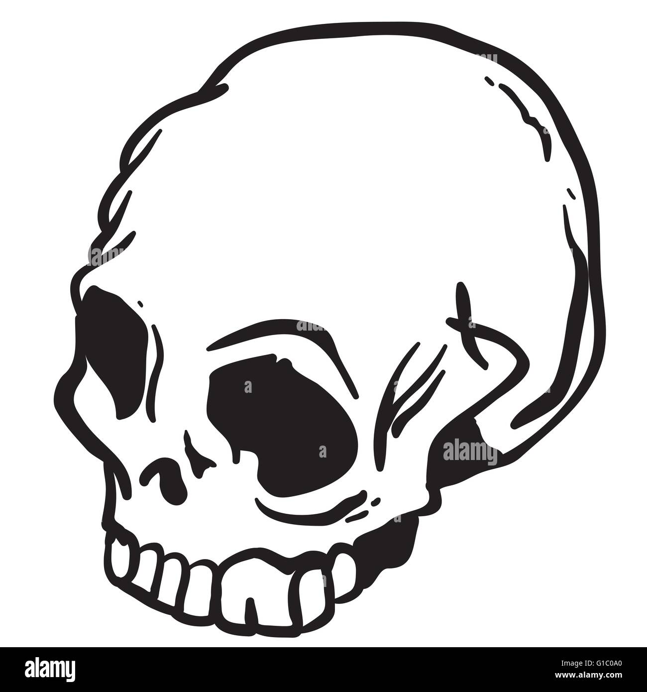 Grey skull cartoon hi-res stock photography and images - Alamy