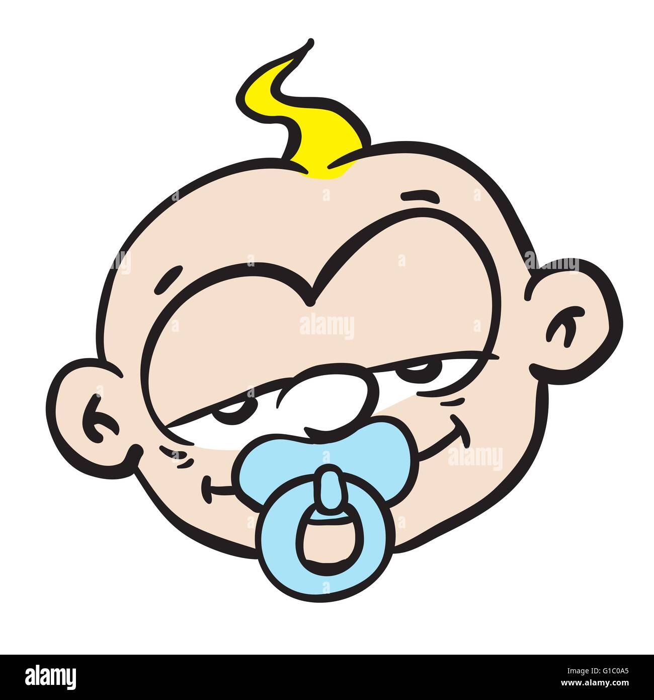 smiling sleepy baby boy cartoon Stock Vector Image & Art - Alamy