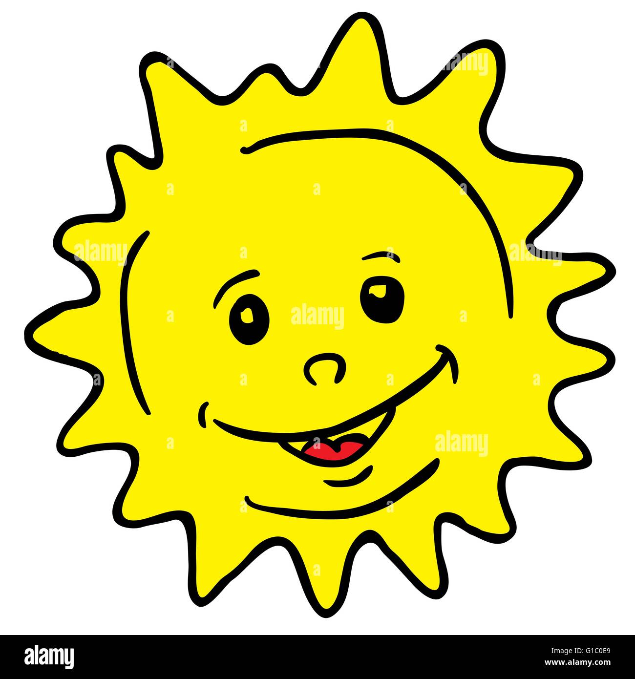 Radiant sun face Stock Vector Images - Alamy
