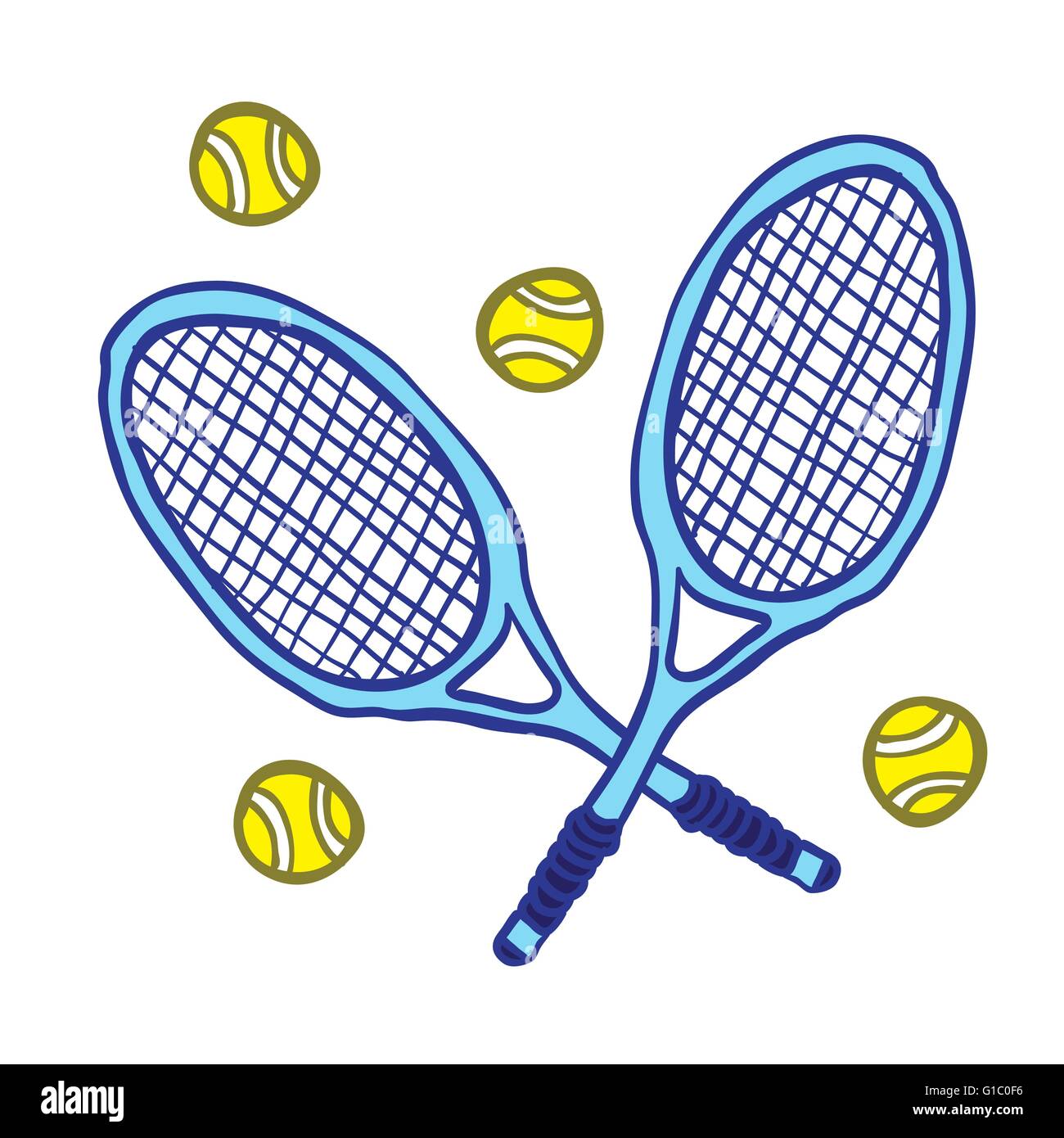 Tennis rackets white balls Stock Vector Images - Alamy
