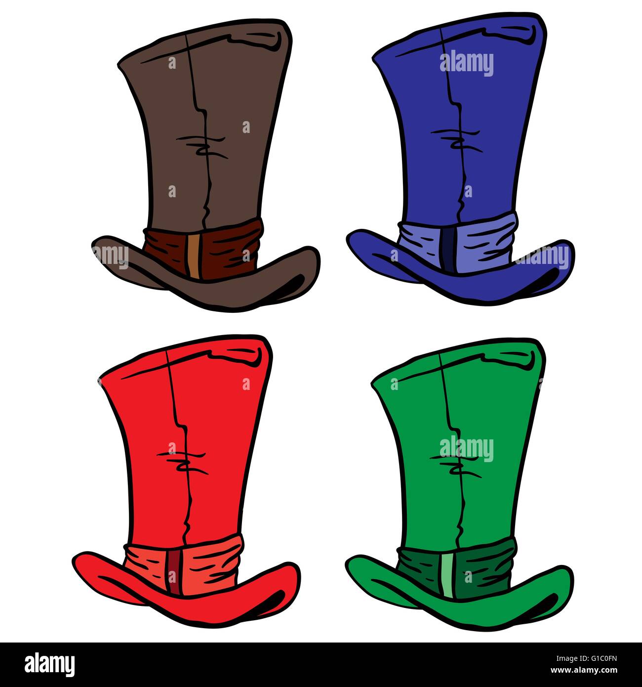 top hats cartoon illustration Stock Vector Image & Art - Alamy