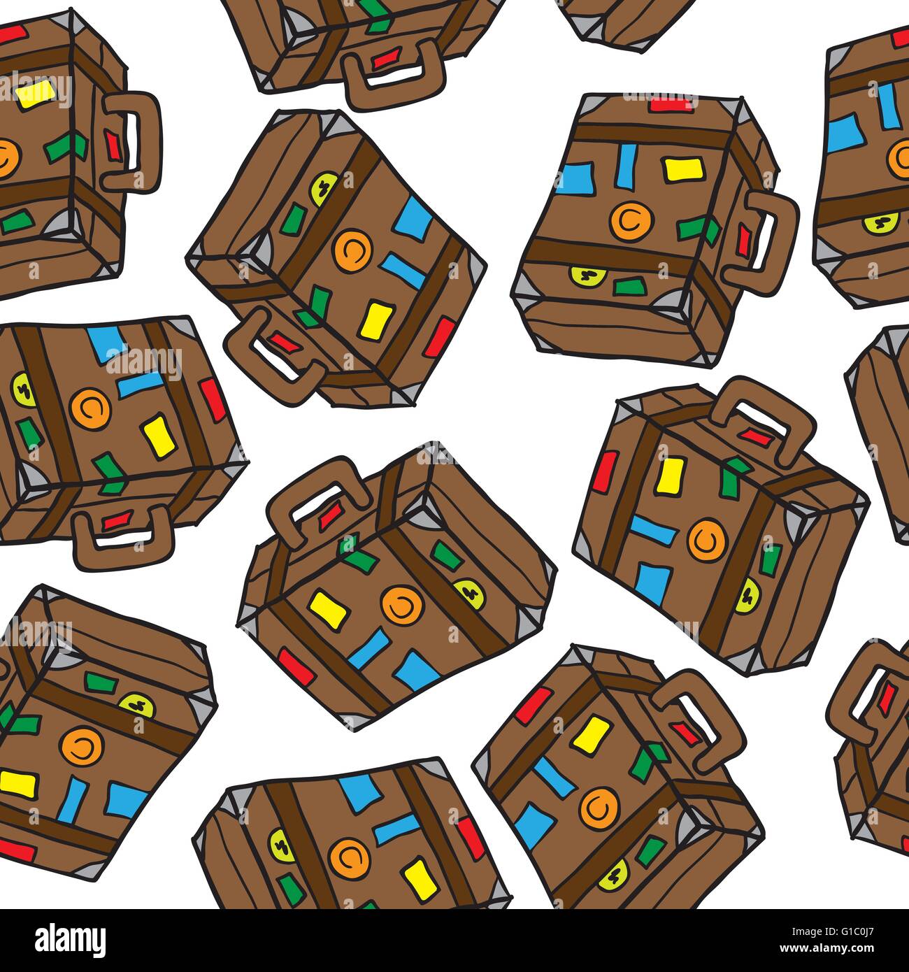 Seamless vintage luggage Stock Vector Images - Alamy