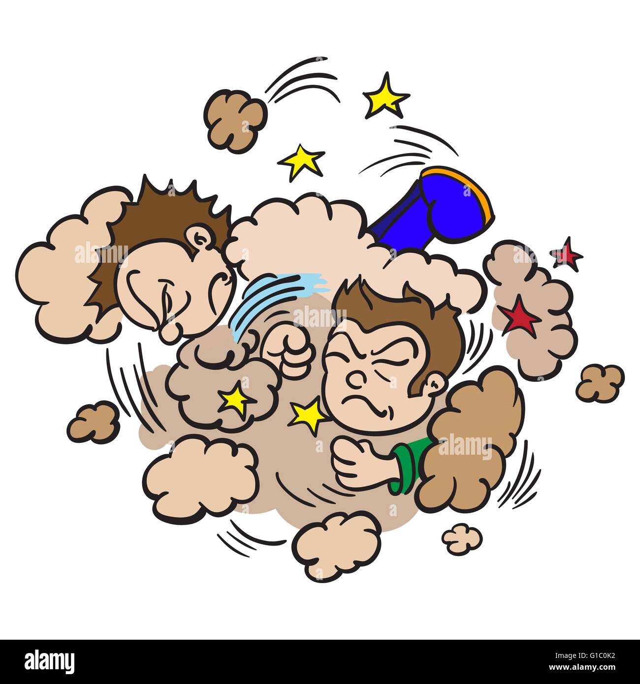 Cartoon Fight Dust Cloud
