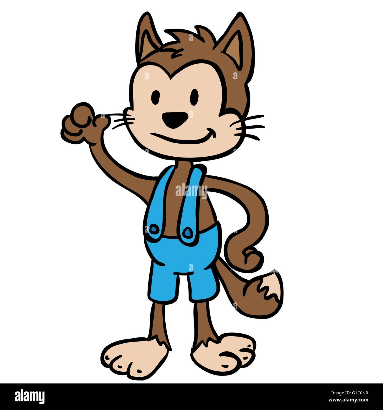 waving cat cartoon illustration Stock Vector Image & Art - Alamy