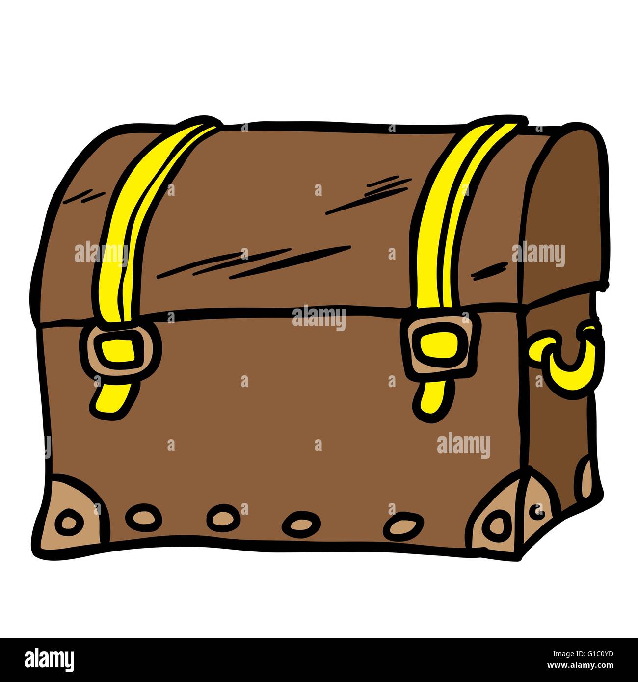 Closed wooden chest metal Stock Vector Images - Alamy