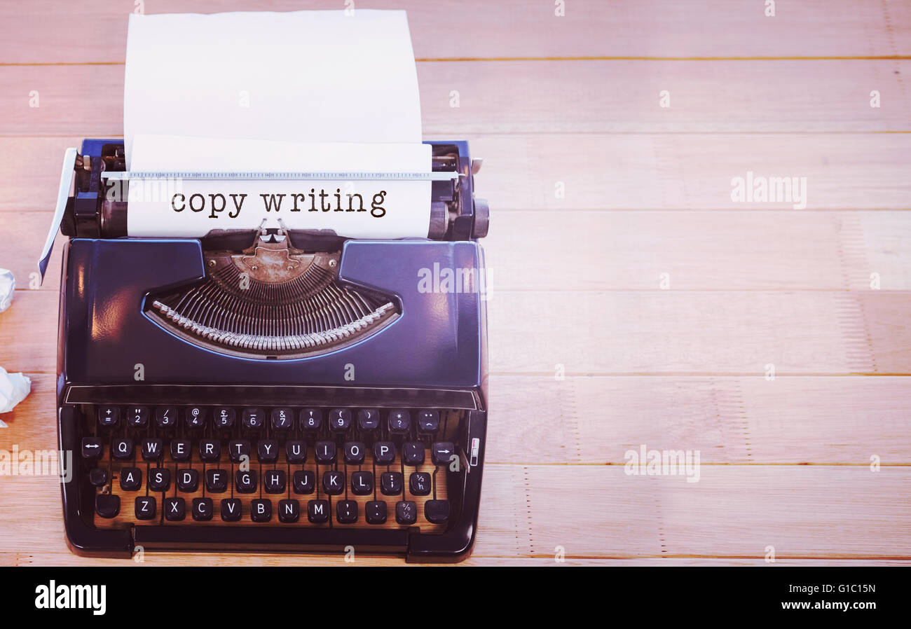 Composite image of copy writing message on a white background Stock ...