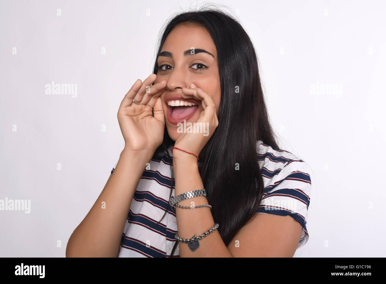 Profile woman screaming hi-res stock photography and images - Alamy