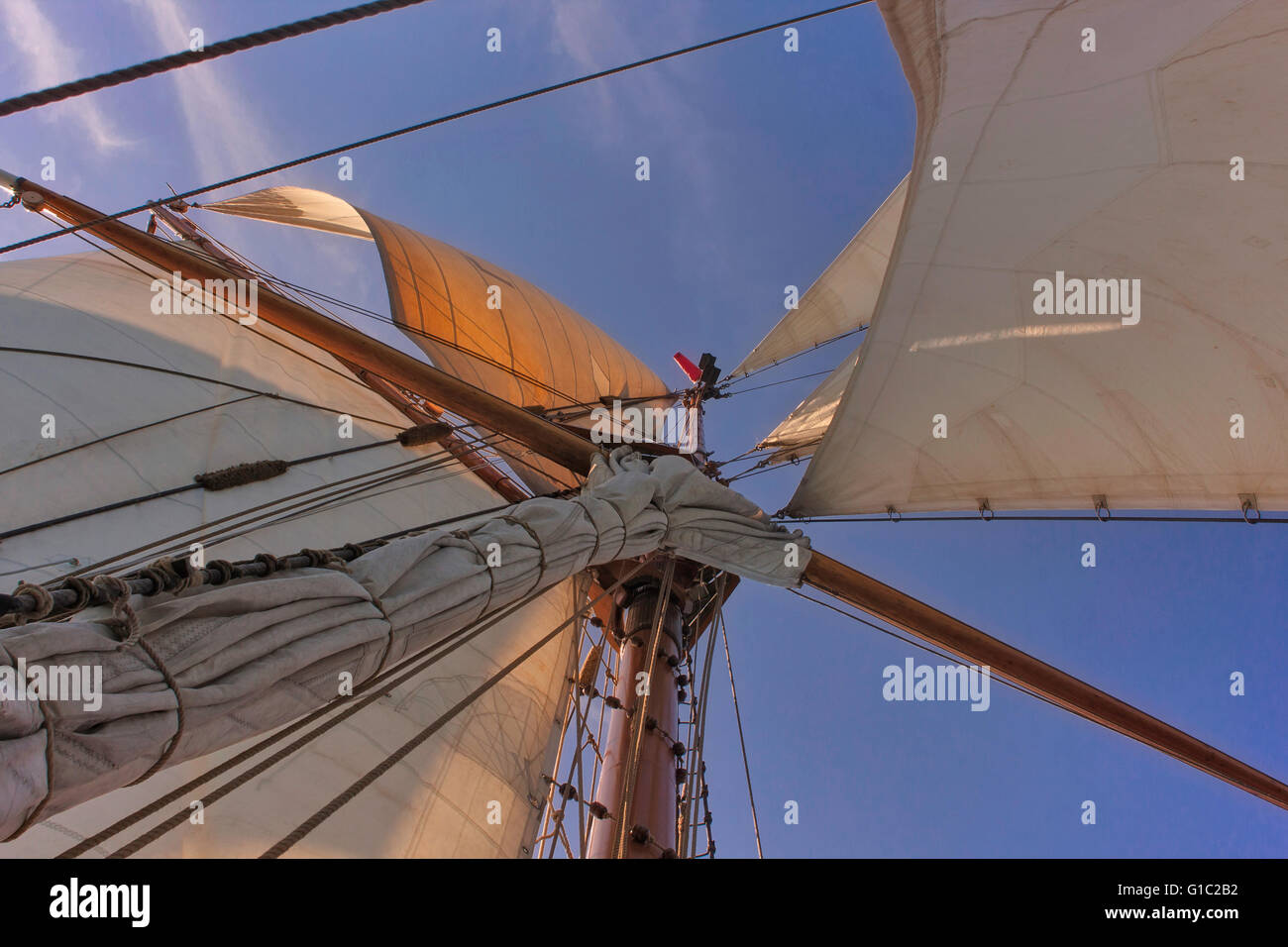 Foremast and sails of the tall ship Amphitrite Stock Photo - Alamy