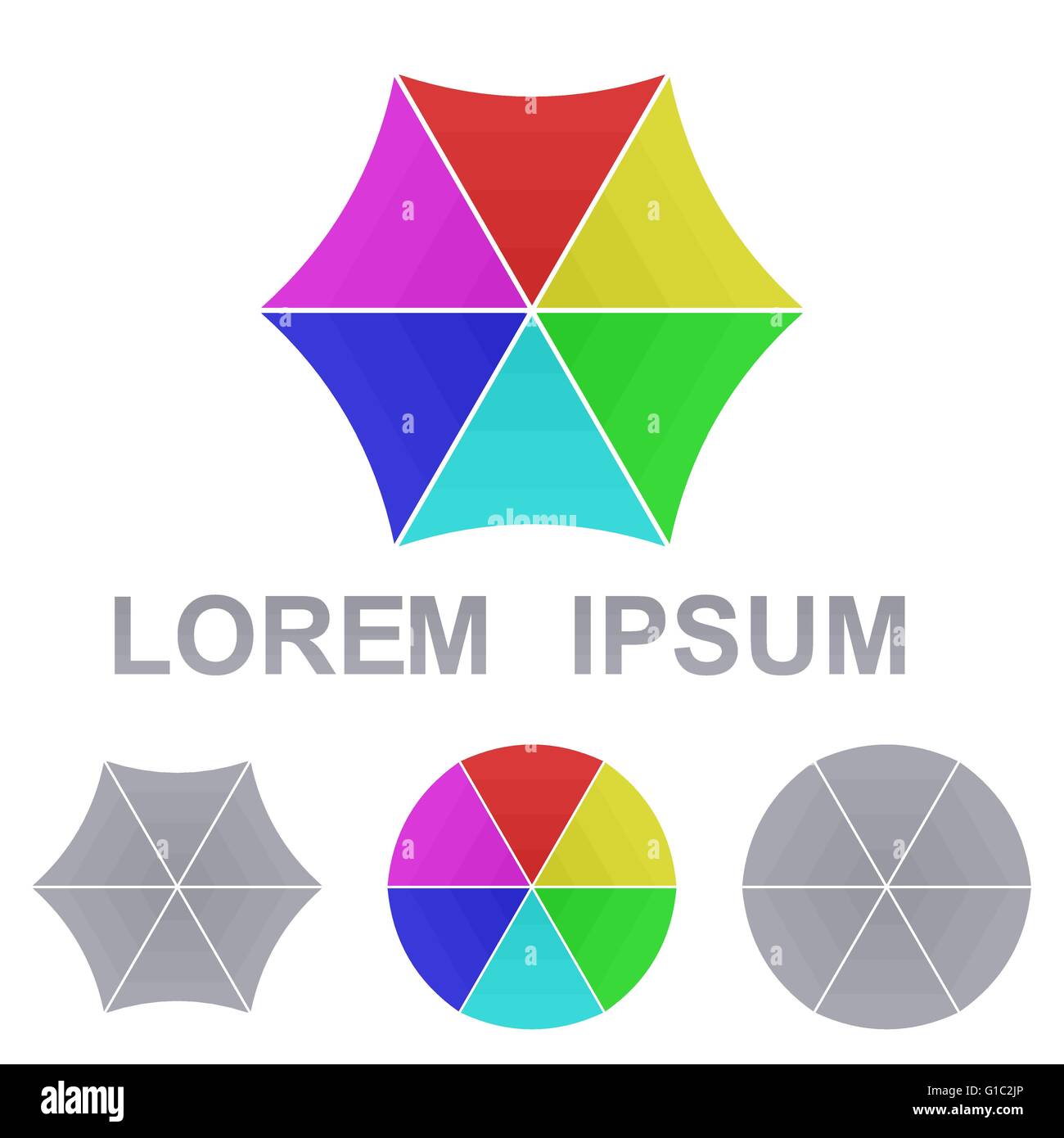 Hexagon logo vector design set Stock Vector Image & Art - Alamy