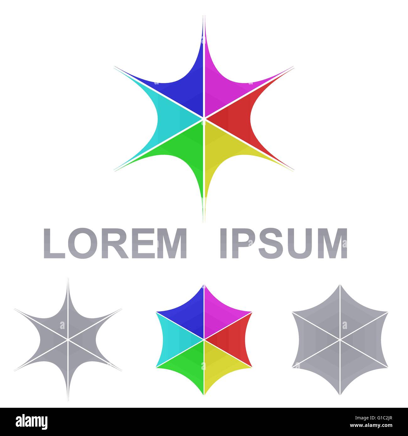 Curved star logo vector set Stock Vector Image & Art - Alamy