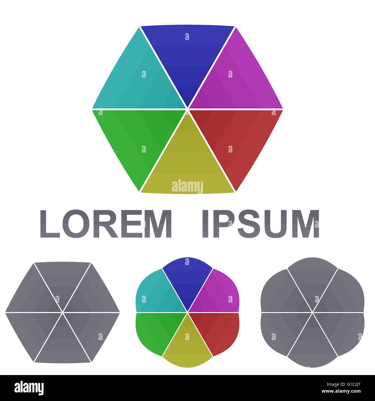 Colorful hexagon logo vector set Stock Vector Image & Art - Alamy