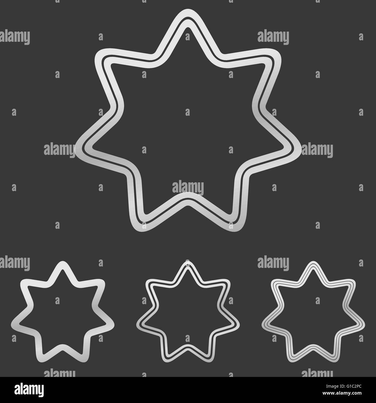 Silver line star logo design set Stock Vector Image & Art - Alamy