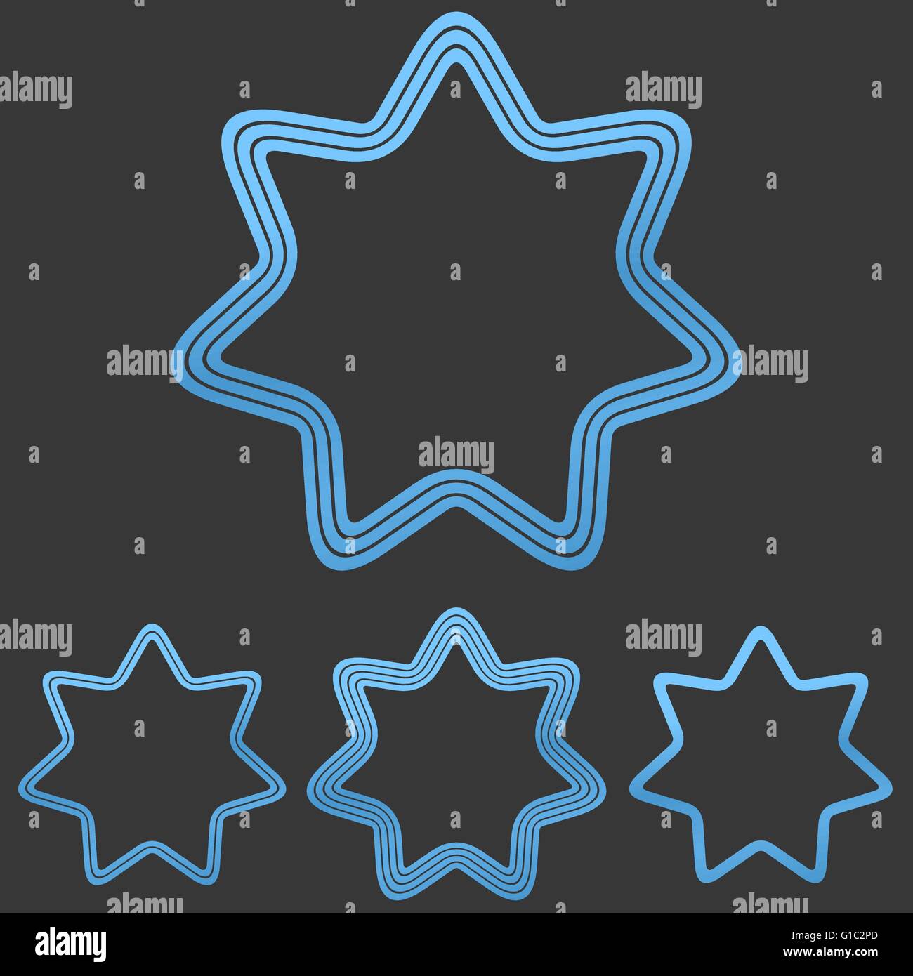 Blue line star logo design set Stock Vector Image & Art - Alamy
