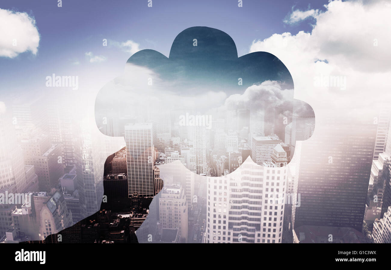 Composite image of hand holding cloud Stock Photo - Alamy