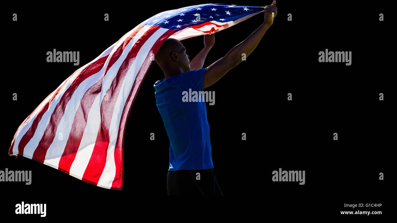 American flag raising hi-res stock photography and images - Alamy