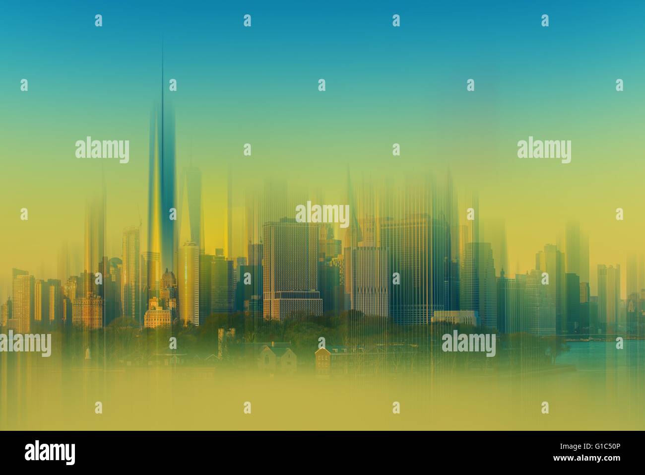 Cityscape Abstract Background. New York City Backdrop Abstraction Blurs ...