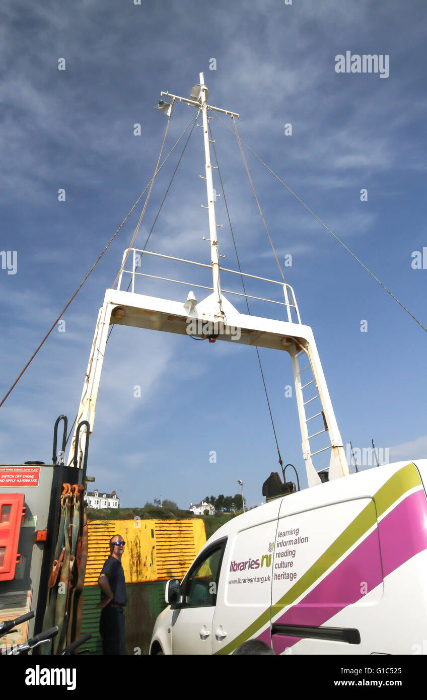 Libraries NI van on board the Rathlin Ferry heading to Rathlin Island ...