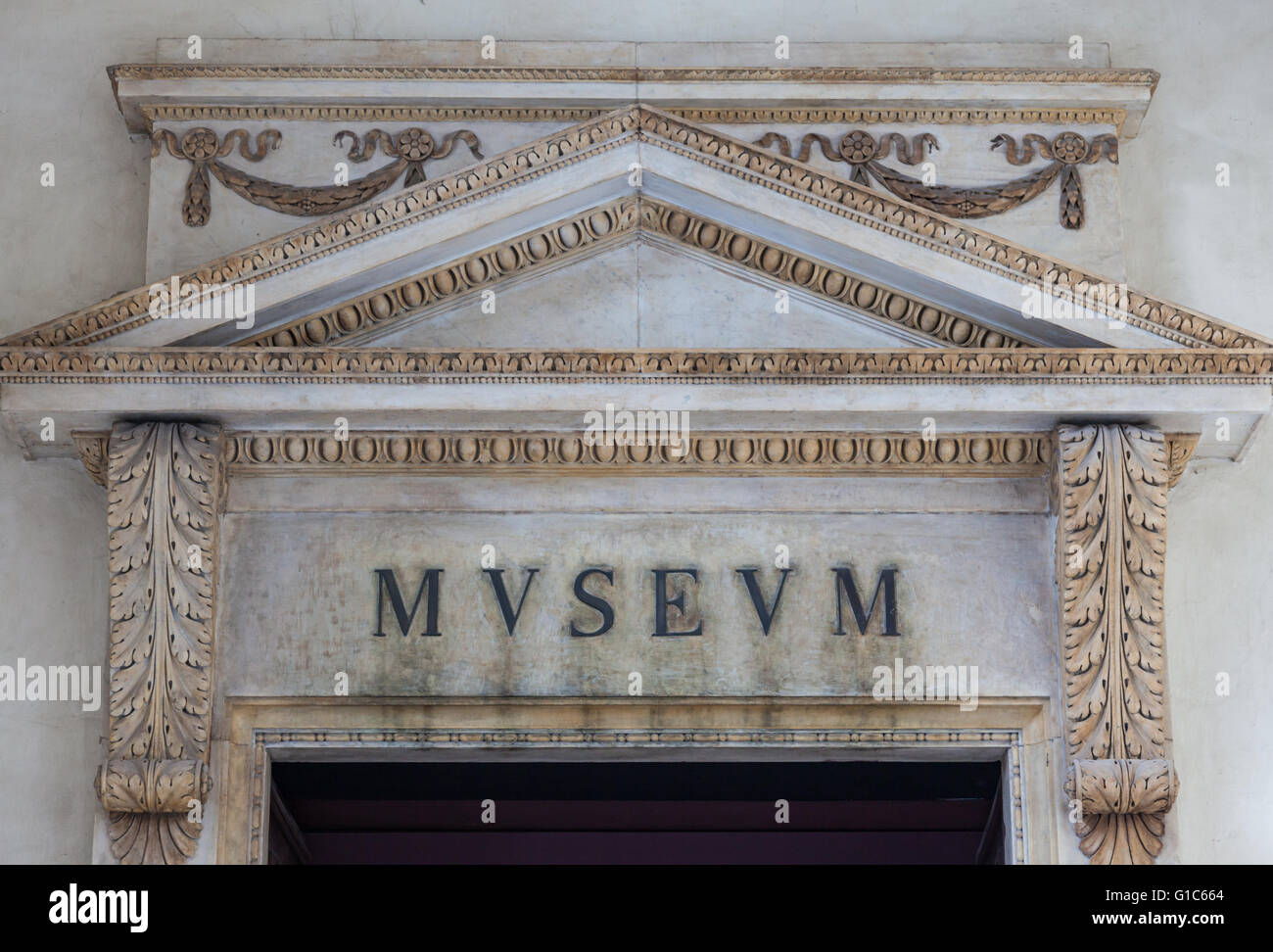 Detail of an old Museum sign in Italy - almost 200 years old Stock ...