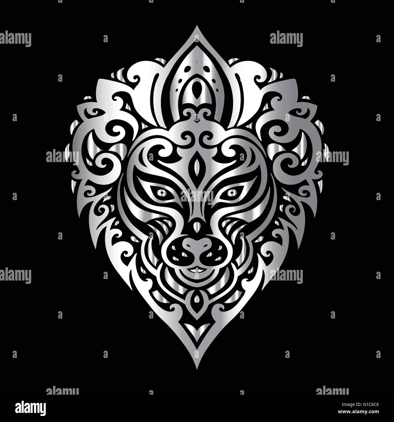 Lions head. Tribal pattern Stock Vector Image & Art - Alamy