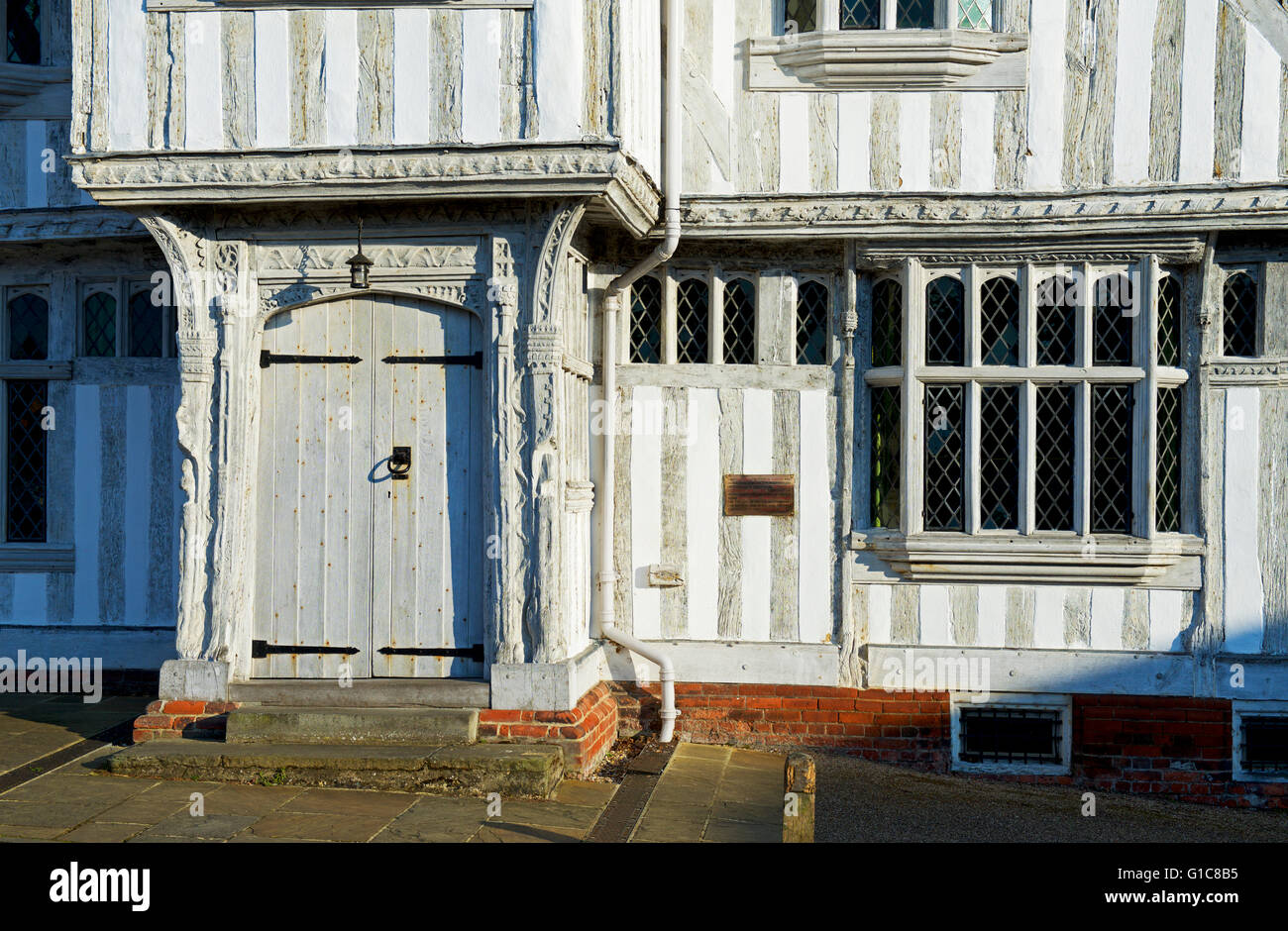 Door of the Guildhall, a National Trust property in the village of ...