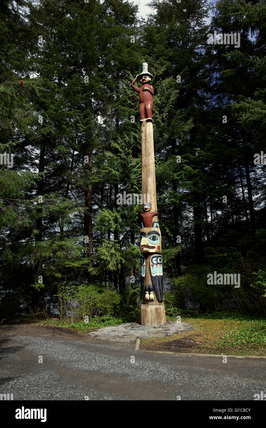 Totem pole at Totem Bight State Historical Park, near Ketchikan, USA ...