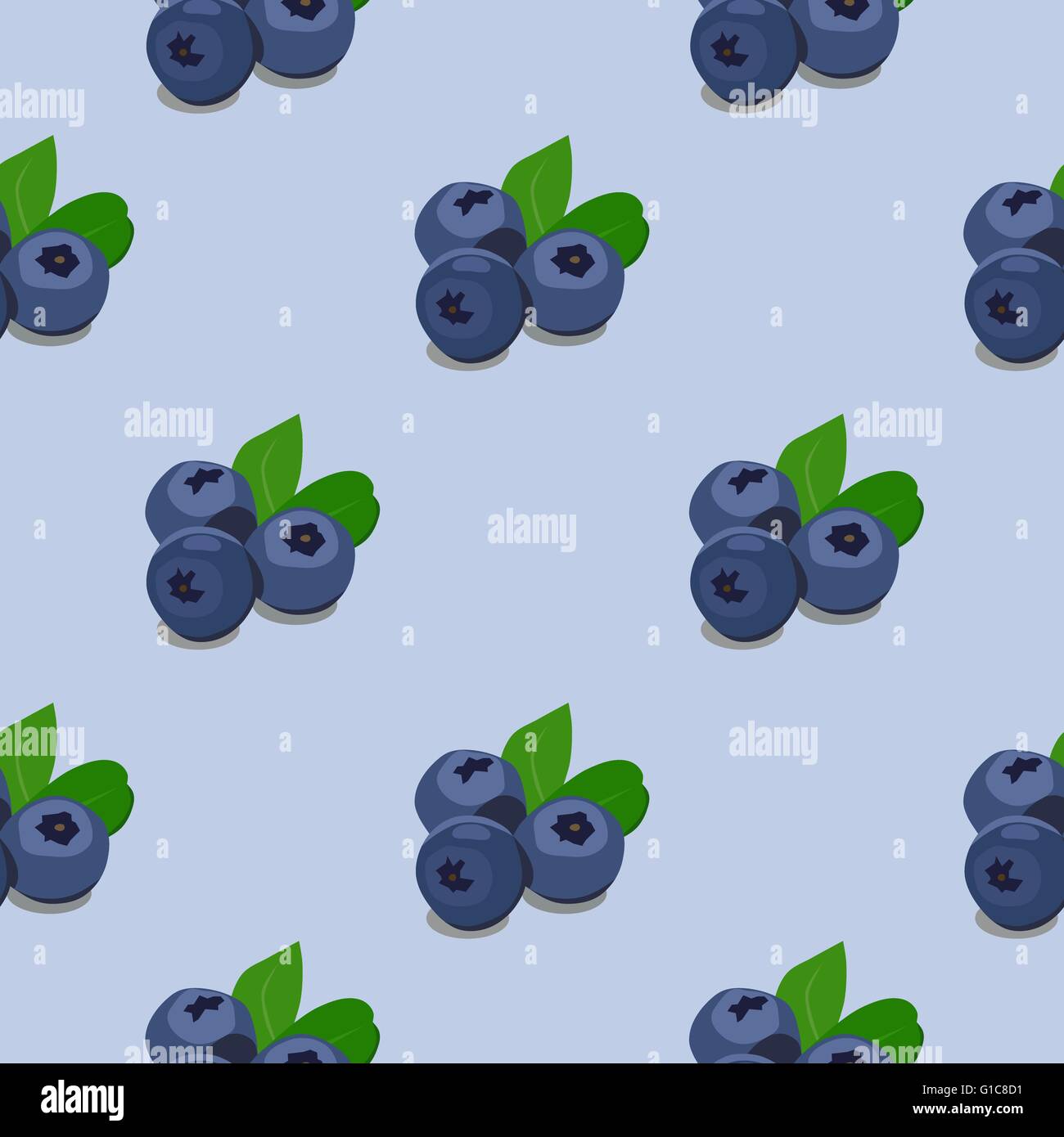 Vector blueberry seamless pattern hi-res stock photography and images ...