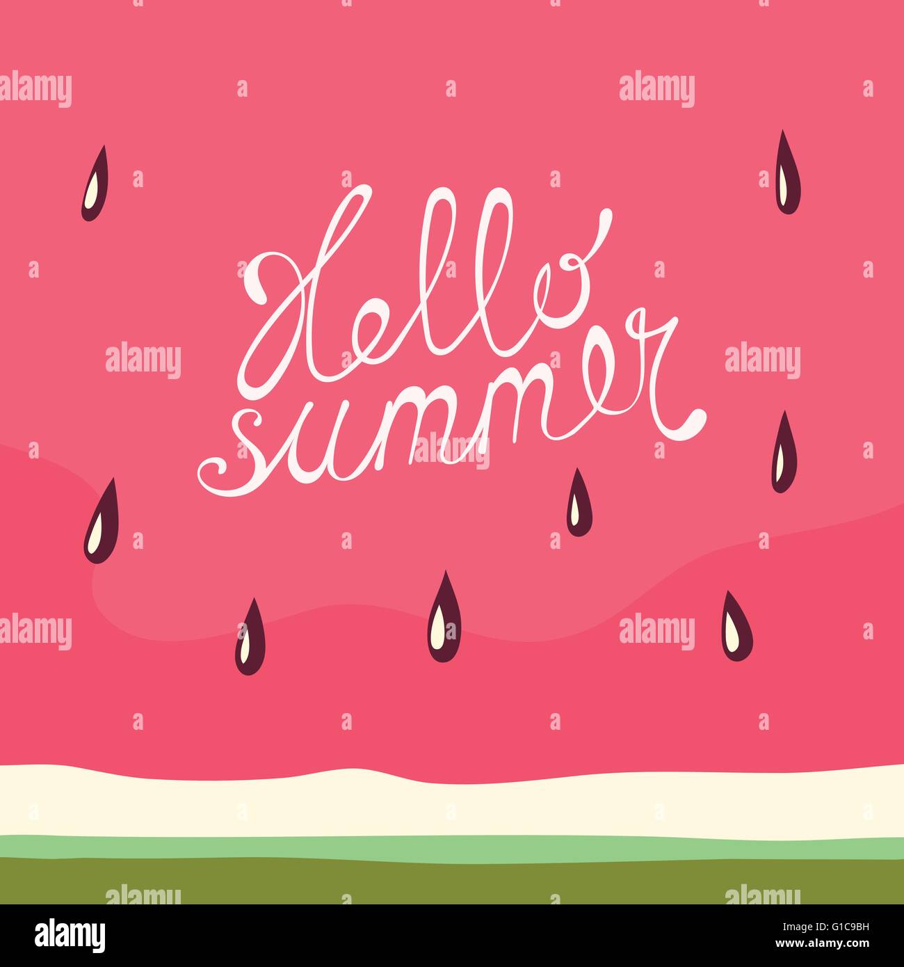 Watermelon Hello summer card Stock Vector Image & Art - Alamy