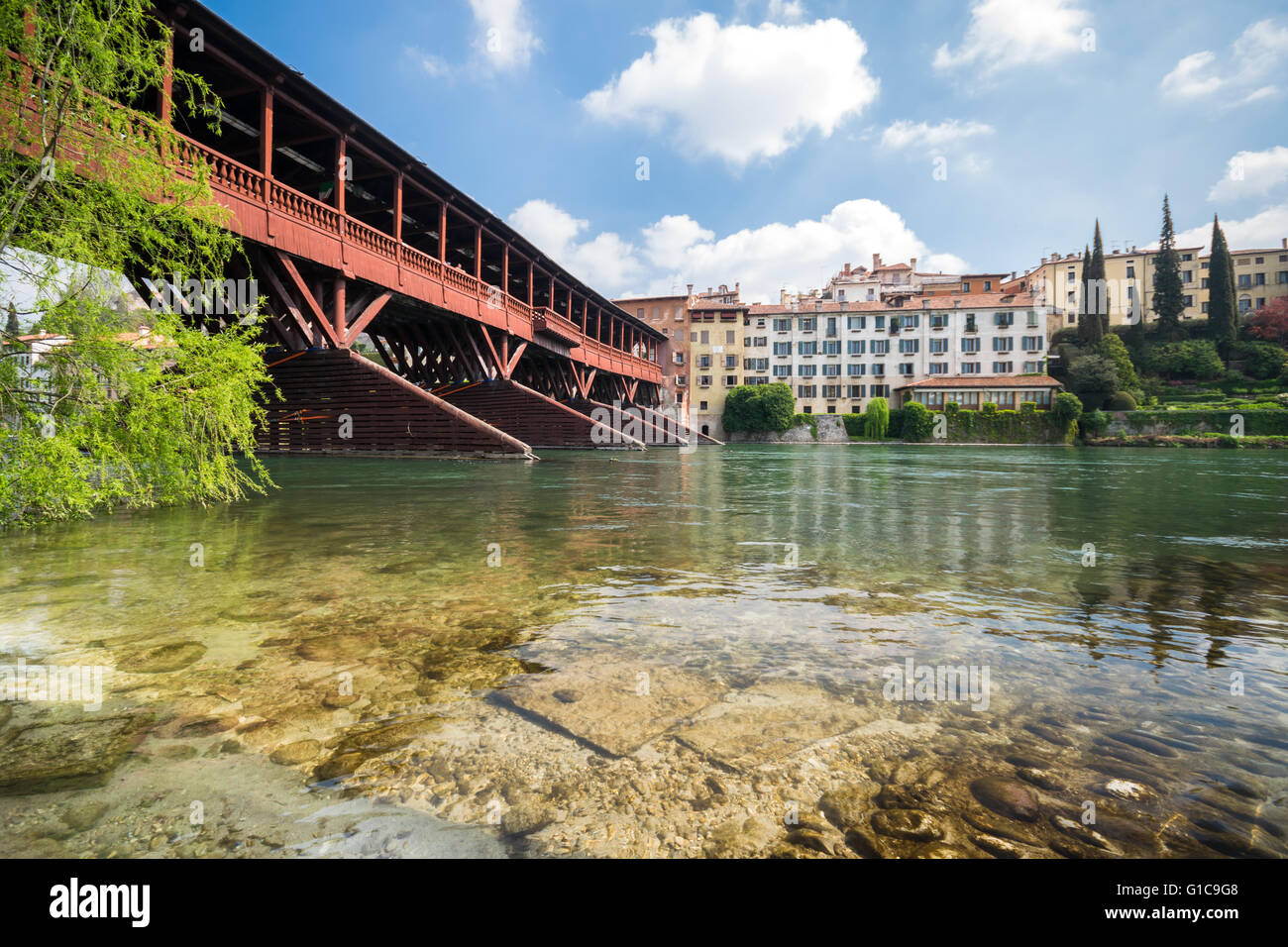 The Old Bridge also called the Bassano Bridge or Bridge of the Alpini ...