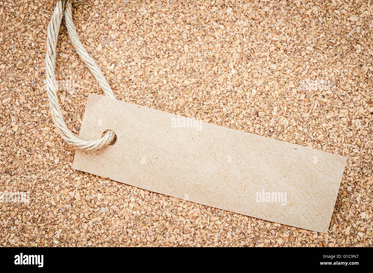 Blank tag made form recycle brown paper for your text on desk Stock ...