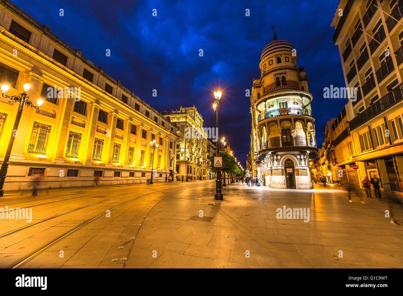Seville by night Stock Photo - Alamy