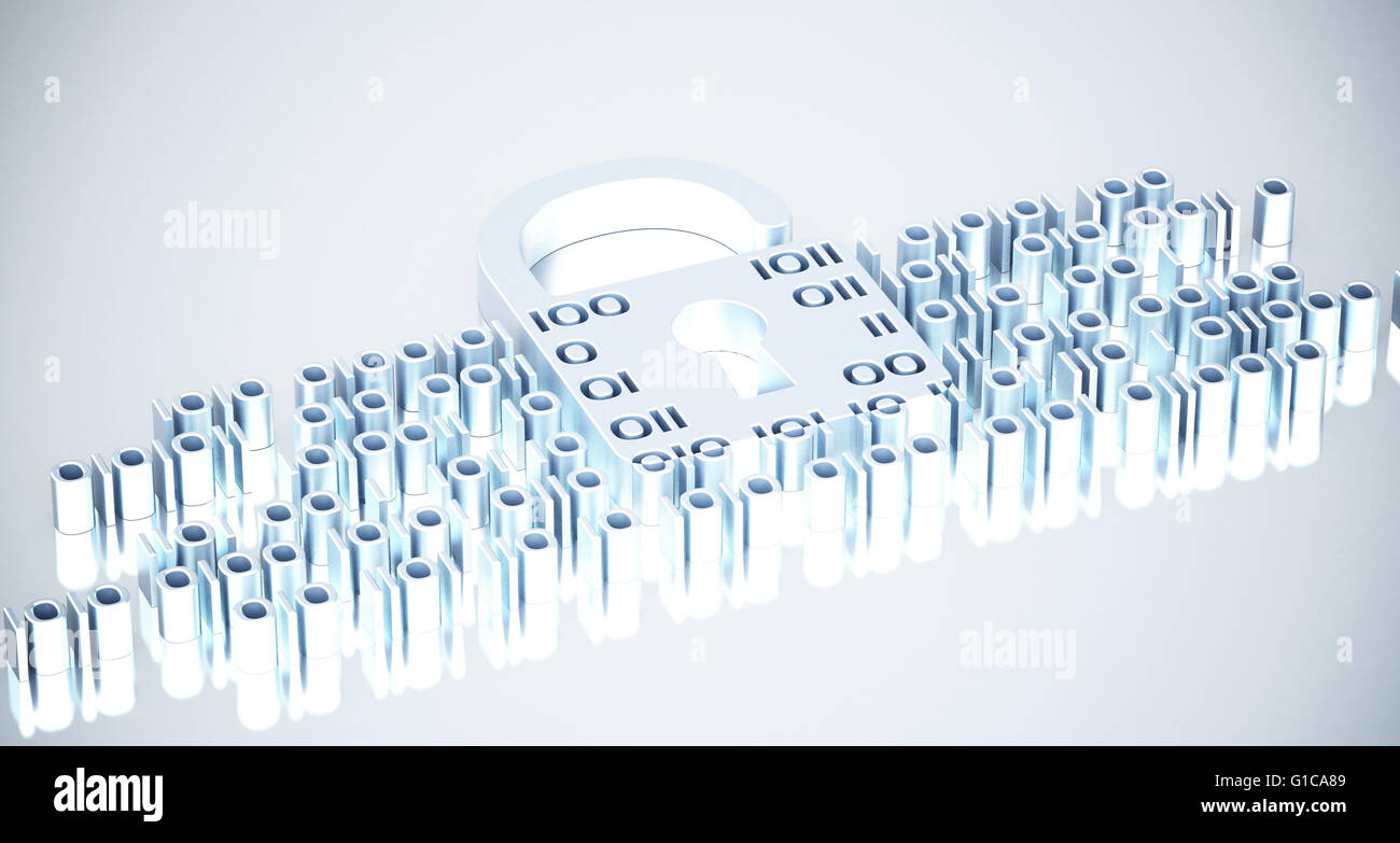 Padlock symbol and binary code. Internet security concept Stock Photo ...