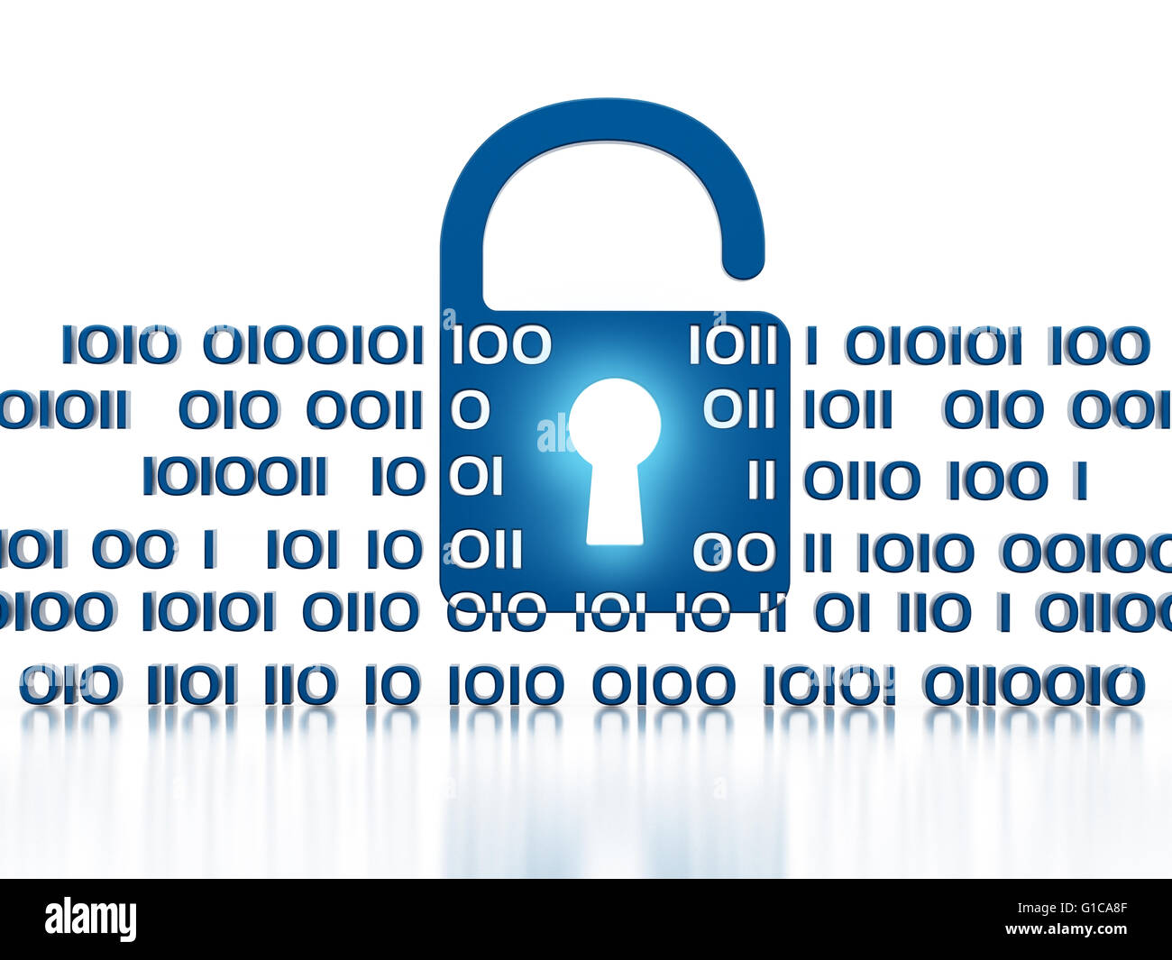 Padlock symbol and binary code. Internet security concept Stock Photo ...