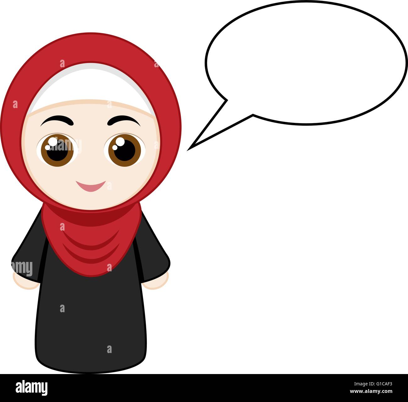 Cartoon girl with hijab Stock Vector Image & Art - Alamy
