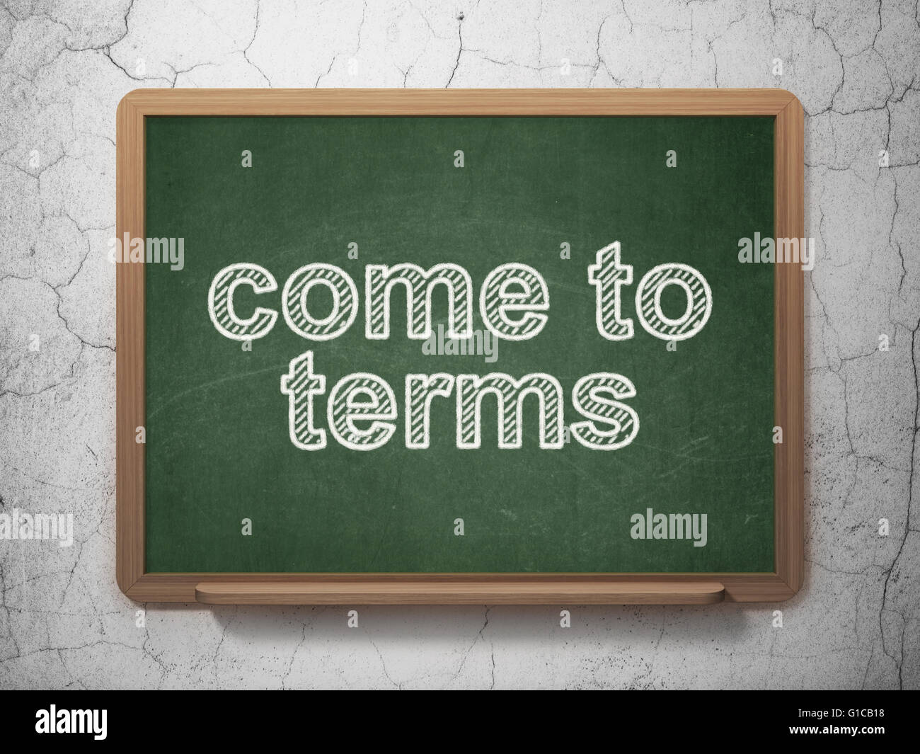 Law concept: Come To Terms on chalkboard background Stock Photo - Alamy