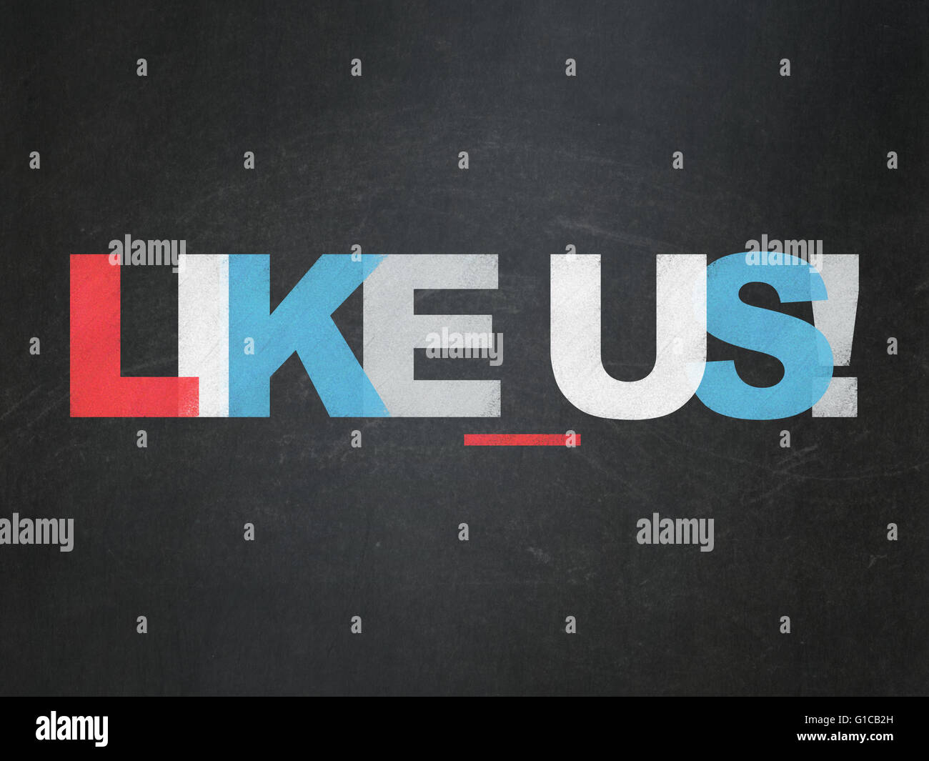 Social media concept: Like us! on School board background Stock Photo ...