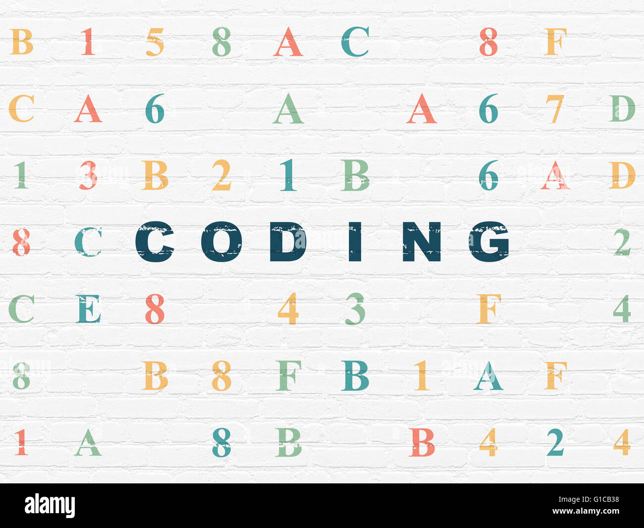 Software concept: Coding on wall background Stock Photo - Alamy