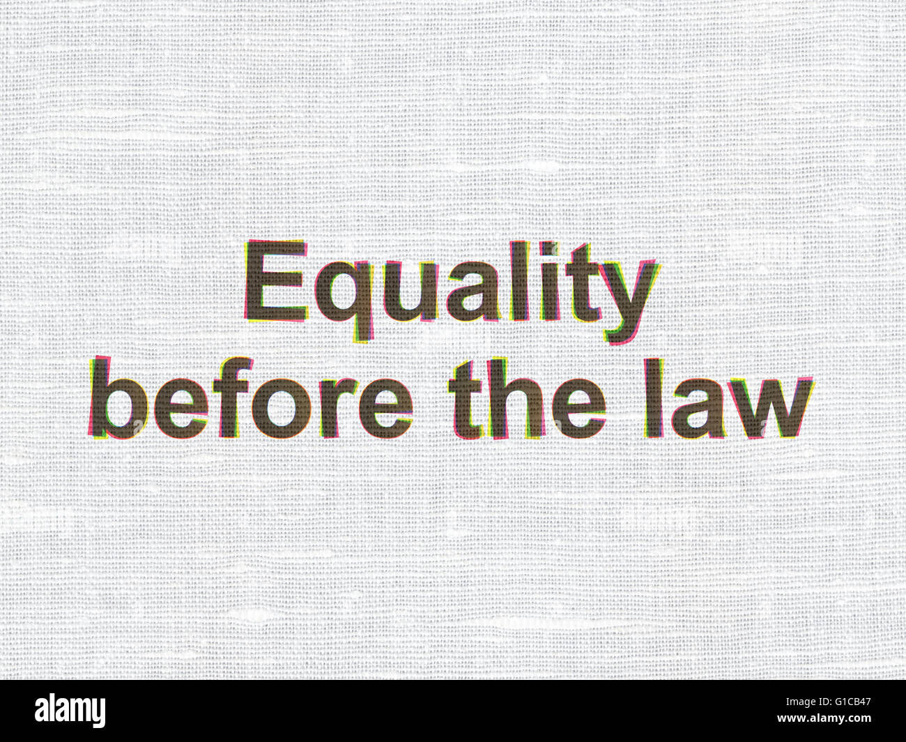 Politics concept: Equality Before The Law on fabric texture background ...