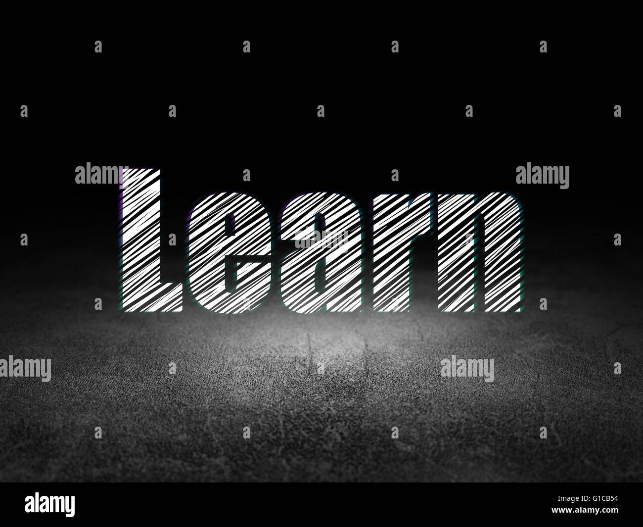 Learning concept: Learn in grunge dark room Stock Photo - Alamy