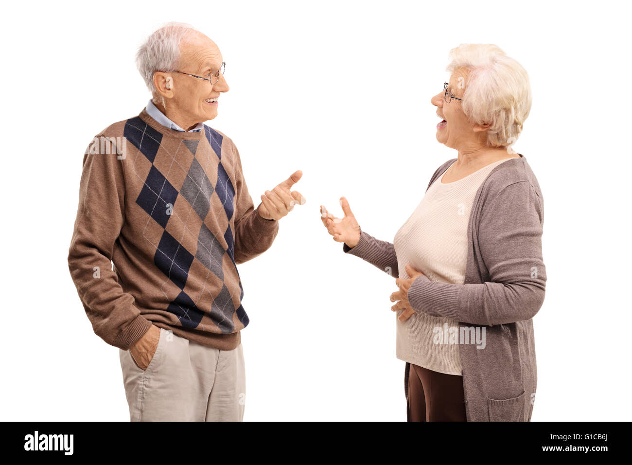 Two old people talking to each other Cut Out Stock Images & Pictures ...