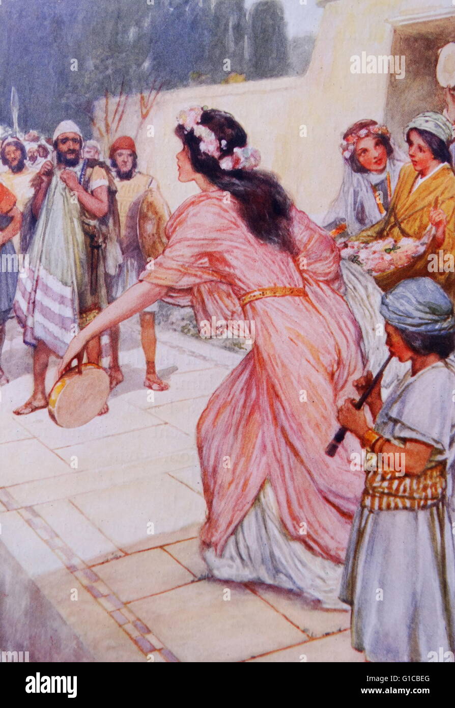 Painting depicting Jephthah remembering his promise. He appears in the ...