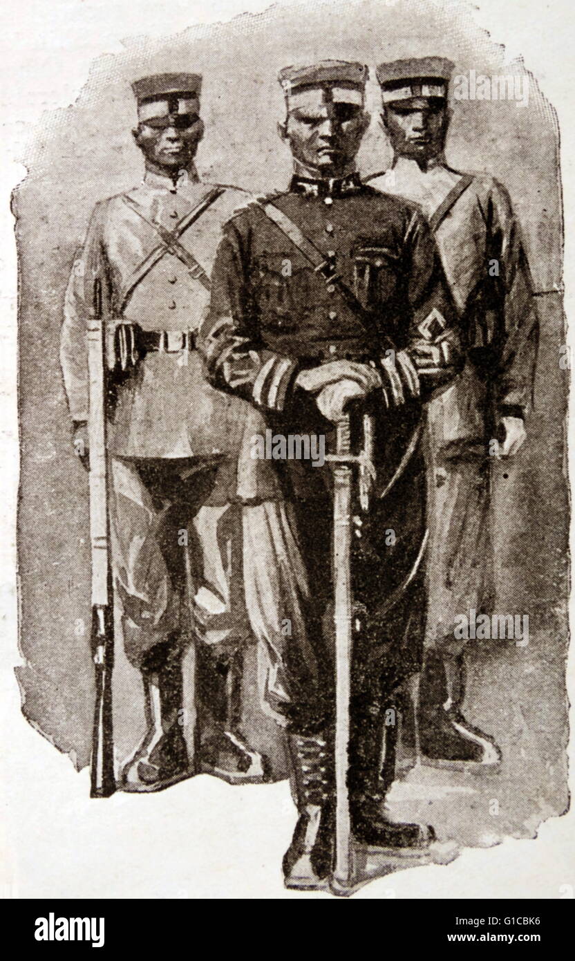 Chines Manchu Dynasty soldiers on guard in Beijing 1908 Stock Photo - Alamy