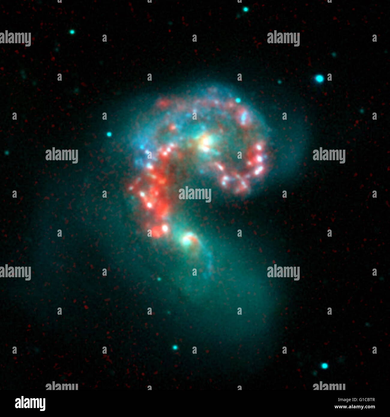 False-coloured image by the Spitzer Space Telescope revealing a hidden ...