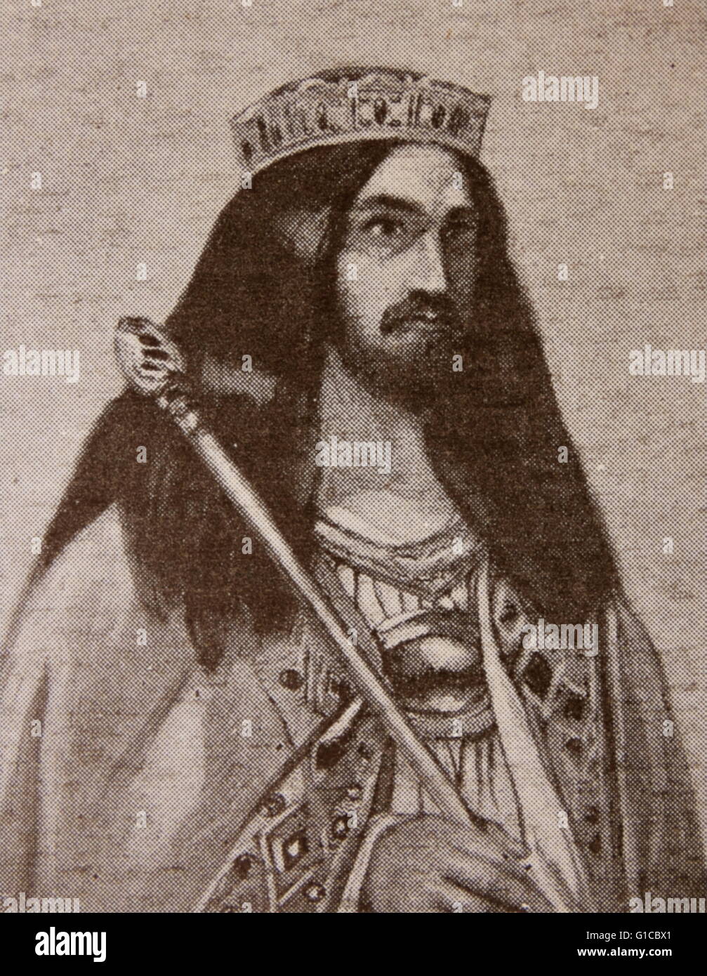 Portrait of King Childeric III (717-754) considered the last Frankish ...