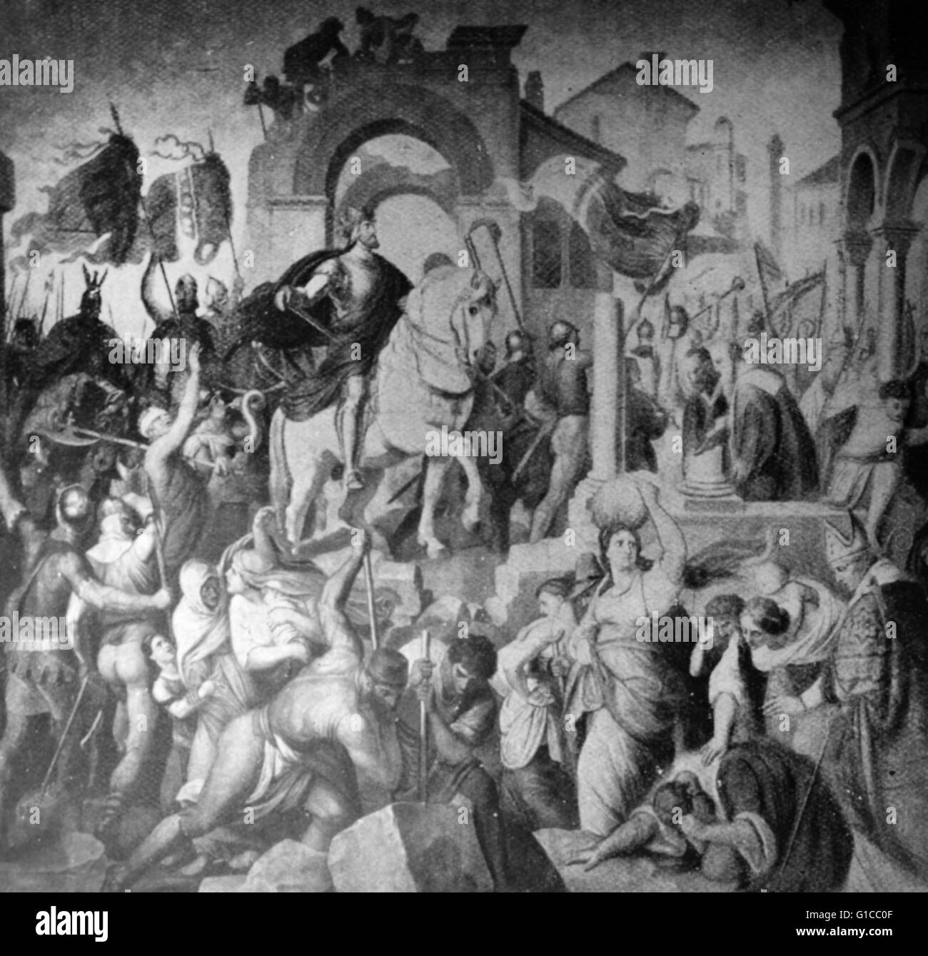 Engraving depicting the election of Frederick I, Holy Roman Emperor ...