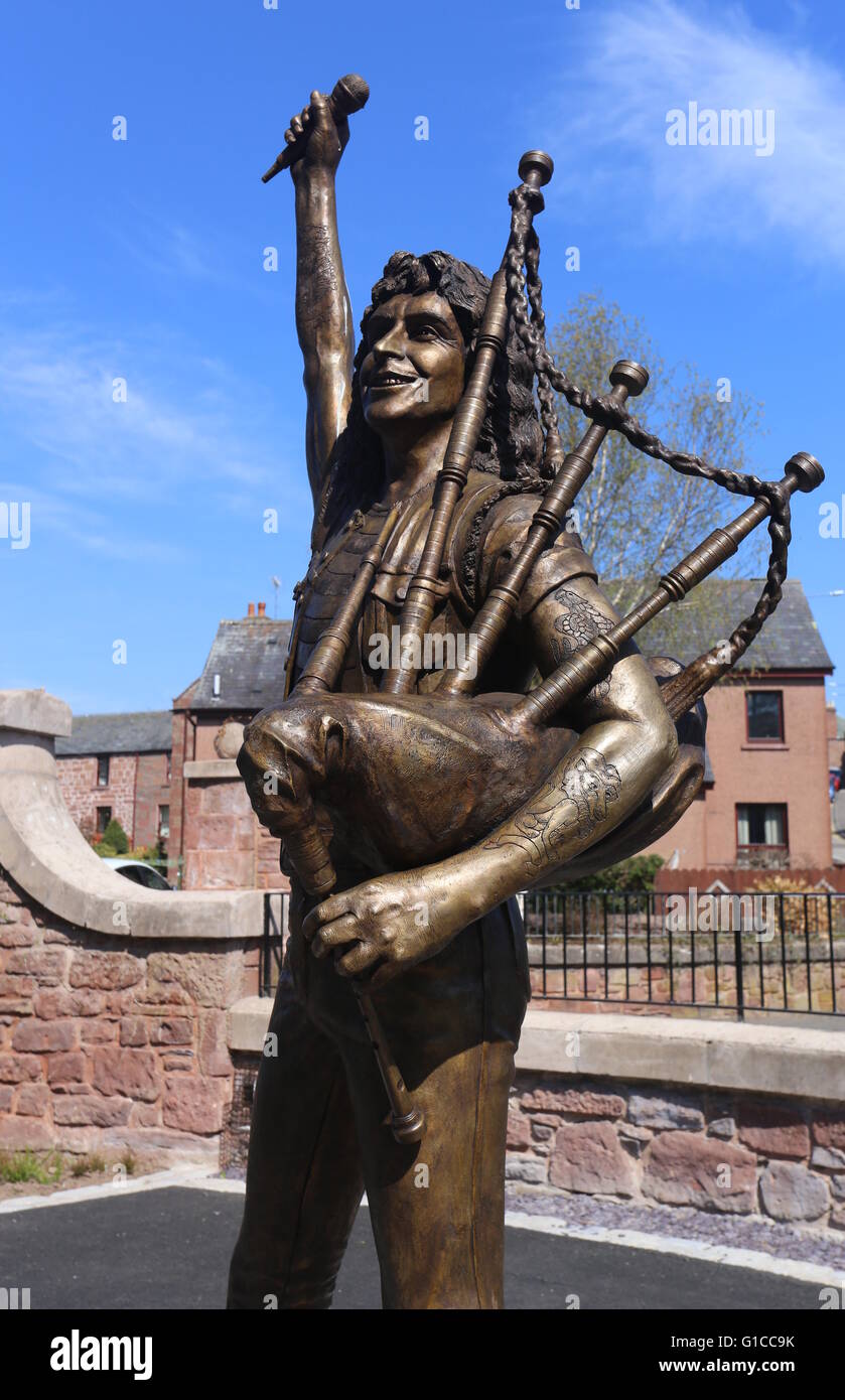 Life sized statue of AC/DC singer Bon Scott in Kirriemuir Scotland May ...